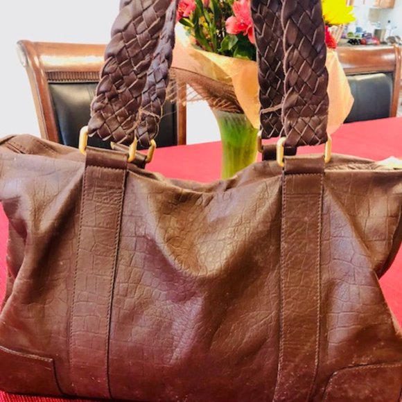 Falor | Bags | Vintage Falor Genuine Leather Brown Tote Bag | Poshmark